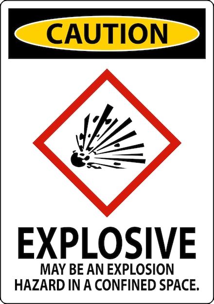 Premium Vector Caution Explosive Ghs Sign On White Background