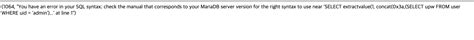 Errorbased Sql Injection