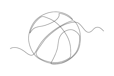 Premium Vector One Continuous Line Drawing Basketball Sport Ball