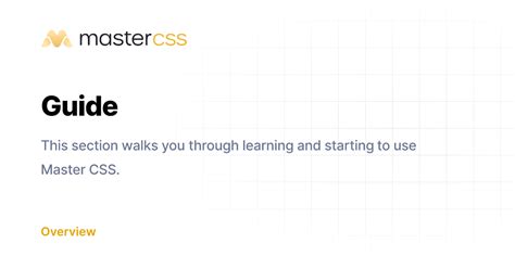 Guide Master Css