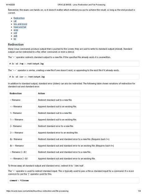 Module 1 Linux Redirection And File Processing Pdf Operating
