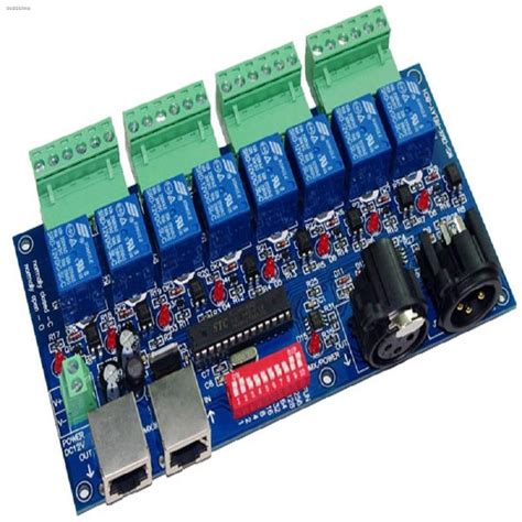 Cod☆1 Pcs Dmx512 Decoder Xlr Rj45 8ch Relay Switch Dmx512 Rgb Led Controller For Led Strip Led