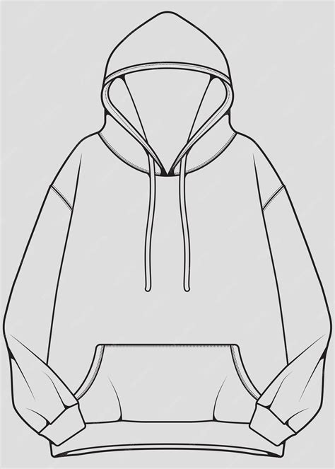 Premium Vector Hoodie Oversized Outline Drawing Vector Hoodie
