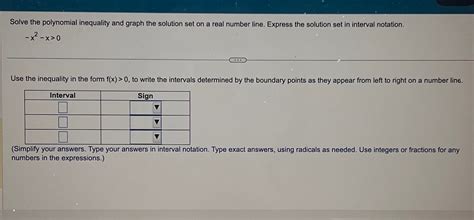solved solve the polynomial inequality and graph the