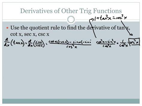 Ppt Derivatives Of Trig Functions Powerpoint Presentation Free