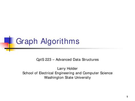 [ppt] graph algorithms cpts 223 advanced data structures larry holder