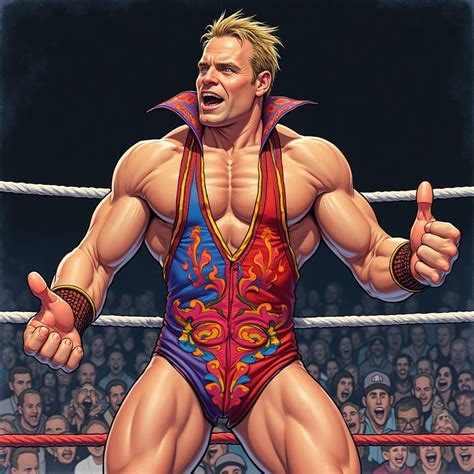 Muscle Man Wrestling Cartoon