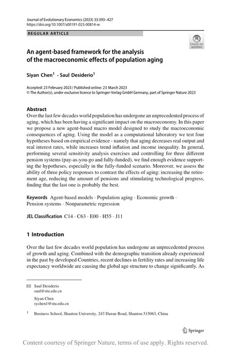 An Agent Based Framework For The Analysis Of The Macroeconomic Effects Of Population Aging