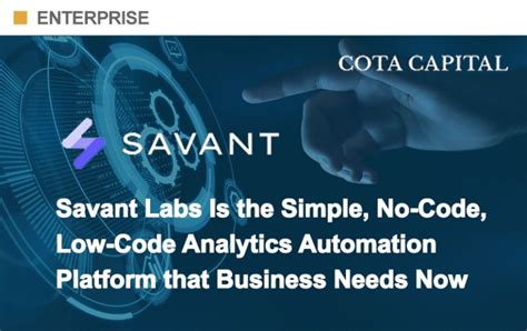 savant labs is the simple no code low code analytics automation