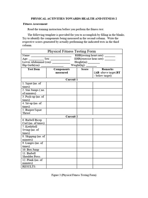 Physical Activities Towards Health And Fitness 2 Testing Form Pdf