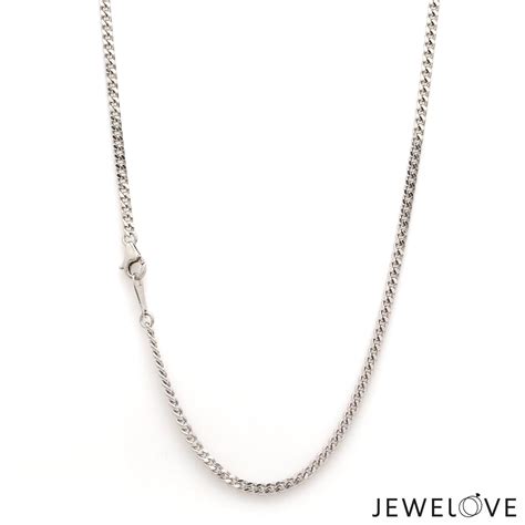 Jewelove™ Chains 26 Inches 2 5mm Japanese Platinum Curb Chain Uni Sex Jl Pt Ch 982 C
