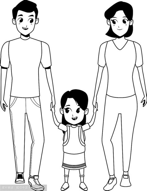 爸爸妈妈女儿儿子简笔画图片（共14张） 简笔画图片大全