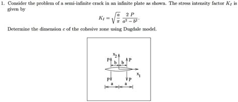 1 Consider The Problem Of A Semi Infinite Crack In An Infinite Plate As Shown The Stress