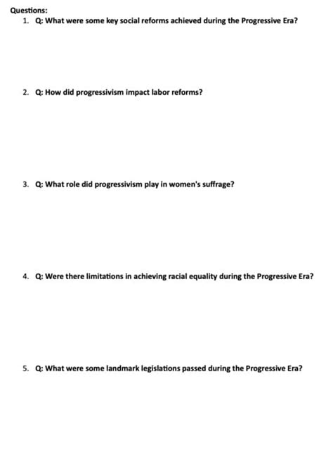 Progressivism Reading Passage Worksheet And Ten Questions Tpt