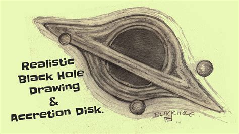 Realistic Black Hole Drawing With Accretion Disk Youtube