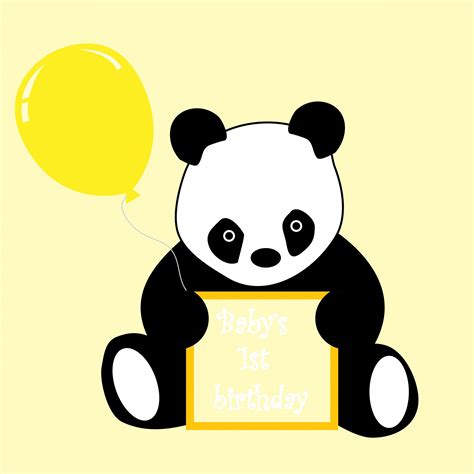 First Birthday Panda Card Free Stock Photo - Public Domain Pictures