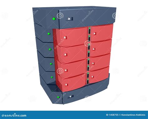 Dual Server Red Stock Illustration Illustration Of Tower 1458755