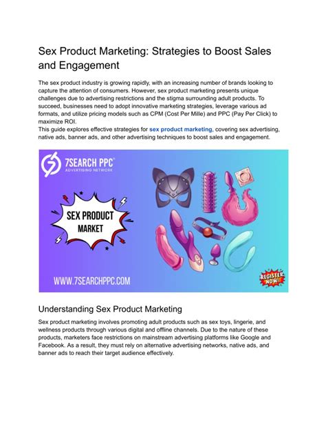Ppt Sex Product Marketing Strategies To Boost Sales And Engagement