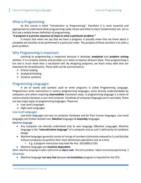 [itp lecture 01] introduction to programming and different programming