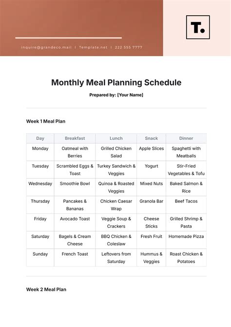 Free Meal Plan Templates To Edit Online