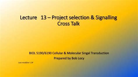 Ppt Lecture 13 Project Selection And Signalling Cross Talk Powerpoint