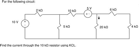 Solved For The Following Circuit Find The Current Through Chegg