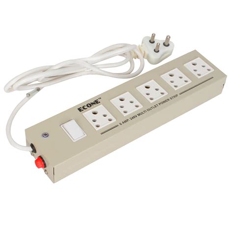 Buy Econe Heavy Duty 6 10 Amp 5 Socket And Switch With Led Indicator And