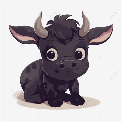 앵거스 암소 벡터 스티커 클립 아트 흰색 배경에 고립 된 만화에서 검은 애니메이션 암소 아기 상표 클립 아트 Png 일러스트 및 벡터 에 대한 무료 다운로드