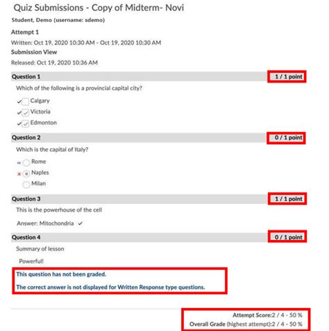 how do i set up quiz submission views teach anywhere