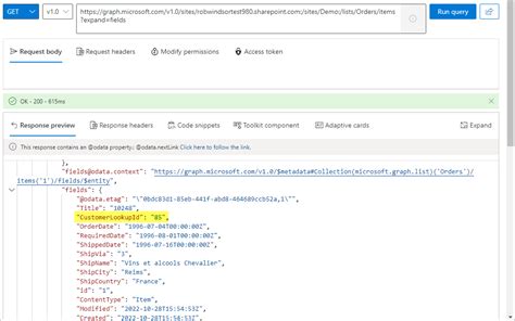 accessing sharepoint lookup field values with microsoft graph