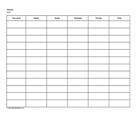 Microsoft Word Timetable Template Free Word Template