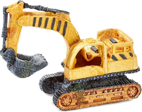 Classic Excavator Yellow Digger Fish Tank Ornament Aquarium