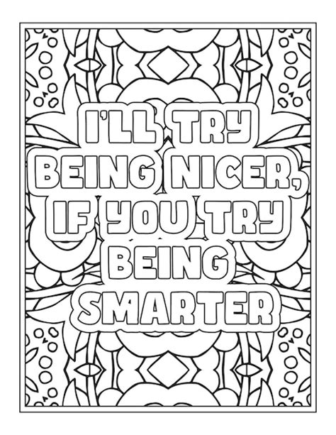 Premium Vector Sarcastic Quotes Coloring Pages