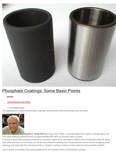 Overview Of Phosphate Coatings Types Pdf Corrosion Zinc