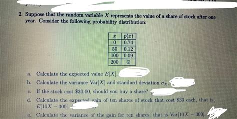Answered Calculate The Expected Value E X Bartleby