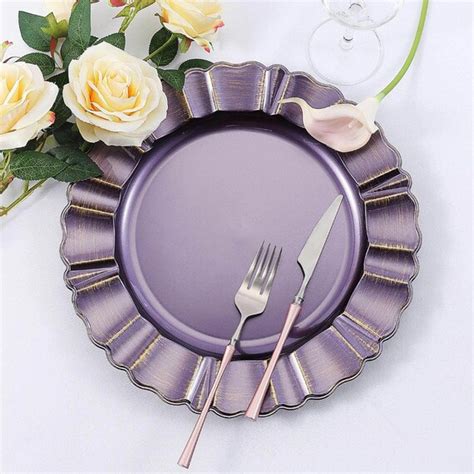 13 Purplegold Plastic Charger Plates Plate Chargers Etsy