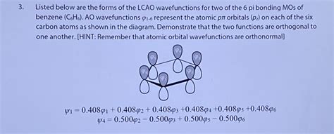 Solved Listed Below Are The Forms Of The Lcao Wavefunctions