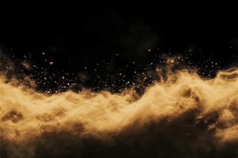 Golden Dust Particles In Motion Premium Ai Generated Image