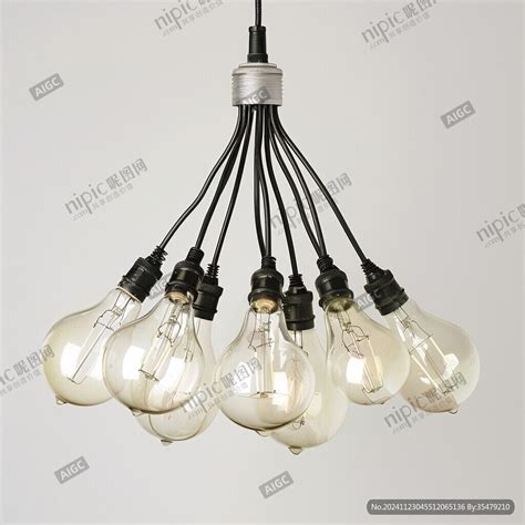 Ai创作图文艺灯光吊灯 工业风吊灯 垂吊灯泡串 Loft复古灯 创意金属吊灯 工业风灯饰 创意小吊灯 工业风格吊灯 黑铁艺吊灯 创意节能灯电线 吊灯主图 Led发光圆球吊灯 咖啡馆小吊灯 灯具