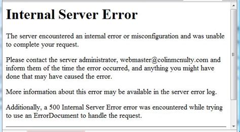 Recovering From Internal Server Errors