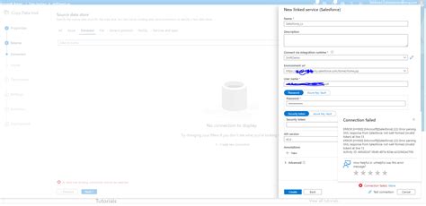 Azure Connection Error While Creating Linked Service In Adf With