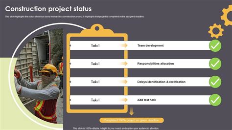 Construction Project Status Storyboard SS PPT PowerPoint