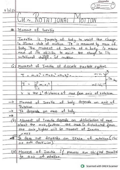Rotational Kinematics Lecture Notes Physics Docsity