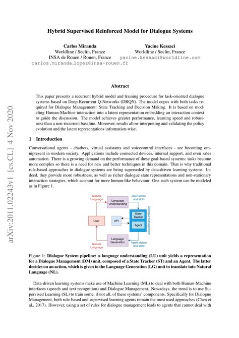 pdf hybrid supervised reinforced model for dialogue systems