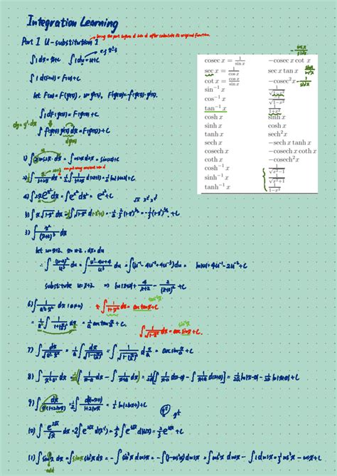 Integration Technique Integration Learning Bring The Part Before D Into D After Calculate Its