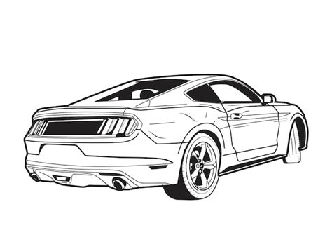Ford Mustang Drawing Back