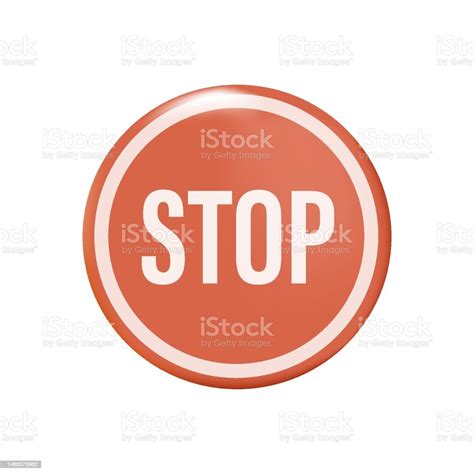 3d 렌더링 벽 빨간색 정지 표지판 벡터 그림입니다 교통 규제 경고 정지 기호입니다 도로 표지판 디자인 아이콘을 중지하십시오 정지 표지판에 대한 스톡 벡터 아트 및 기타