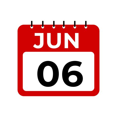 Jun 6 Calendar Reminder 6 Jun Daily Calendar Icon Template 34594550 Png