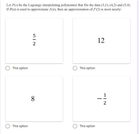 solved let p x be the lagrange interpolating polynomial