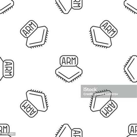 ไอคอนตัวประมวลผลเส้นสีเทาแยกรูปแบบที่ไร้รอยต่อบนพื้นหลังสีขาว ซีพียู หน่วยประมวลผลกลาง ภาพประกอบ